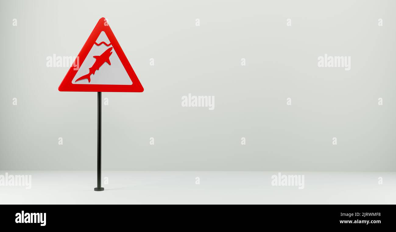 Road sign fish, 3d sign isolated on white background, copy space. 3D ...