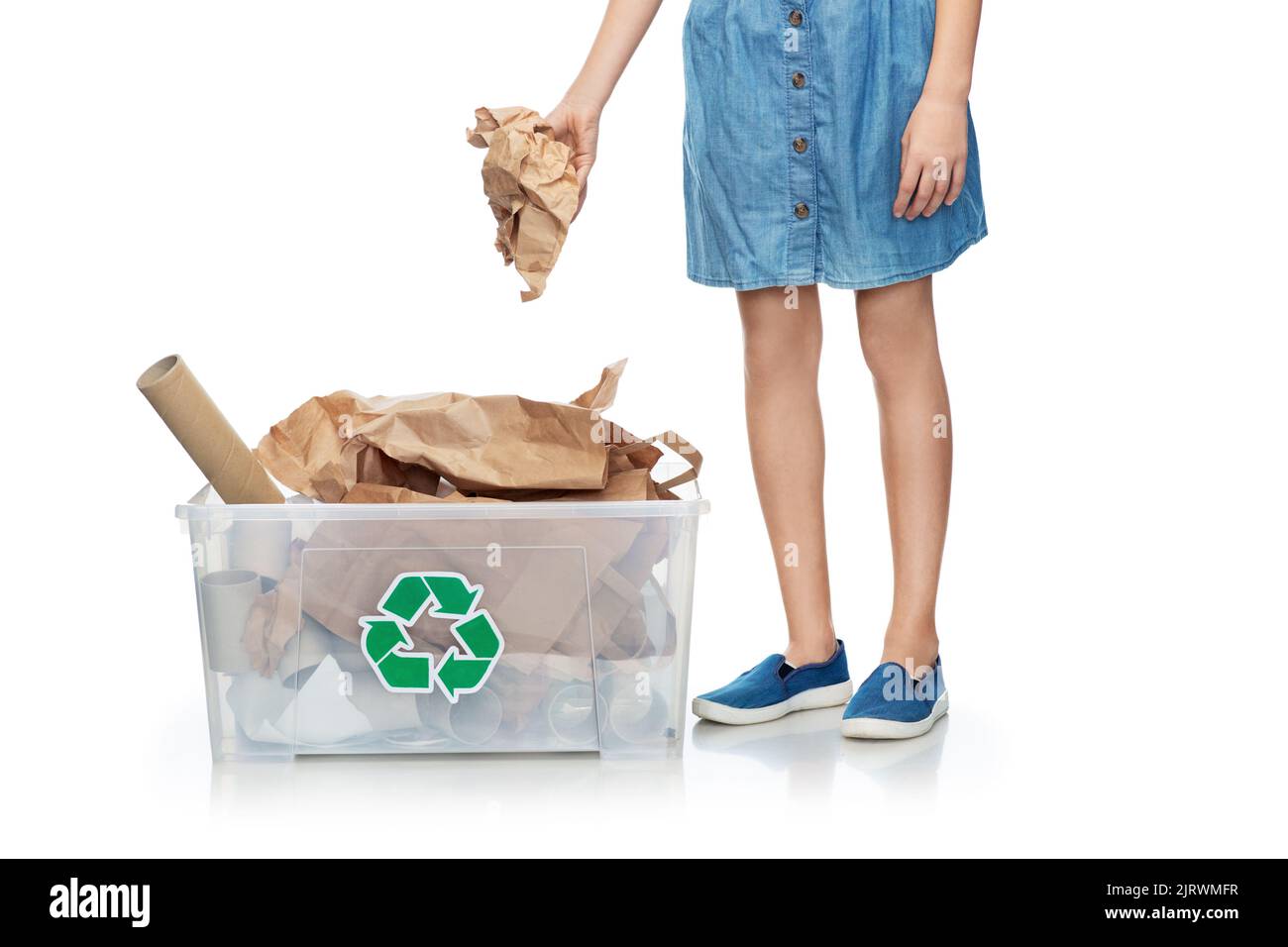 girl sorting paper waste Stock Photo - Alamy