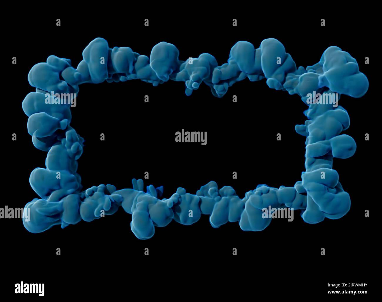 A 3D rendering of a stylized blue abstract smoke design isolated on the ...