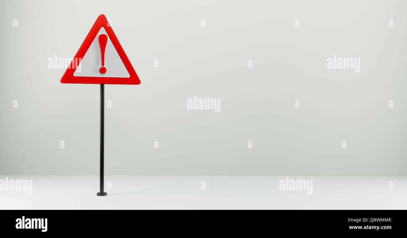 Road sign Other hazards, 3d sign isolated on white background, copy ...