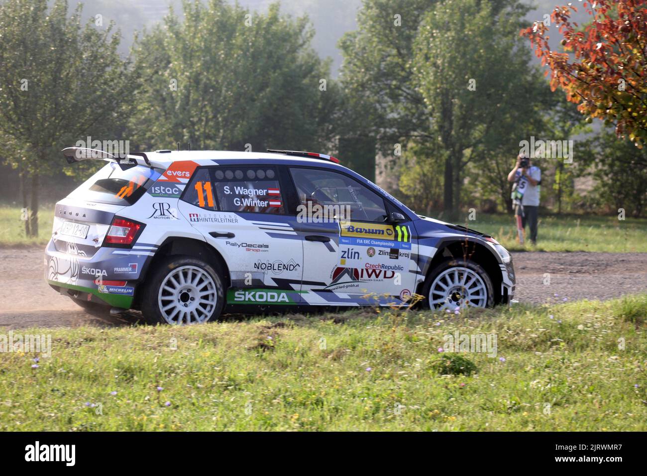 Simon Wagner, Gerald Winter from Austria with car Skoda Fabia Rally2 ...