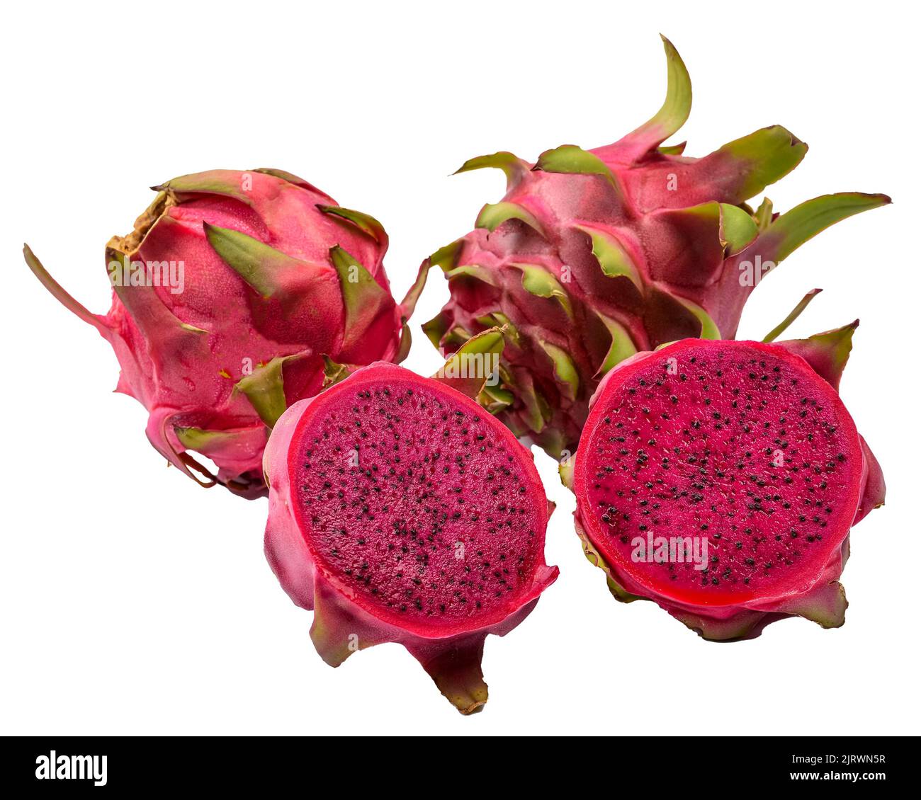 Pitayas fruits on white background Stock Photo - Alamy