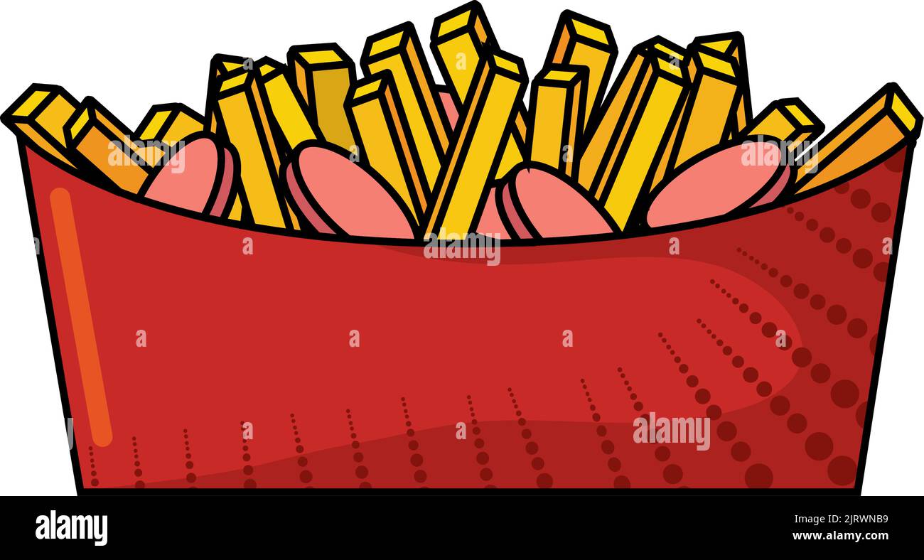 Isolated fries fast food vector illustration Stock Vector Image & Art ...