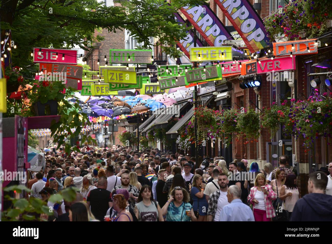 Manchester, UK. 26th August, 2022. Crowds on Canal Street. LGBTQ+ Pride ...