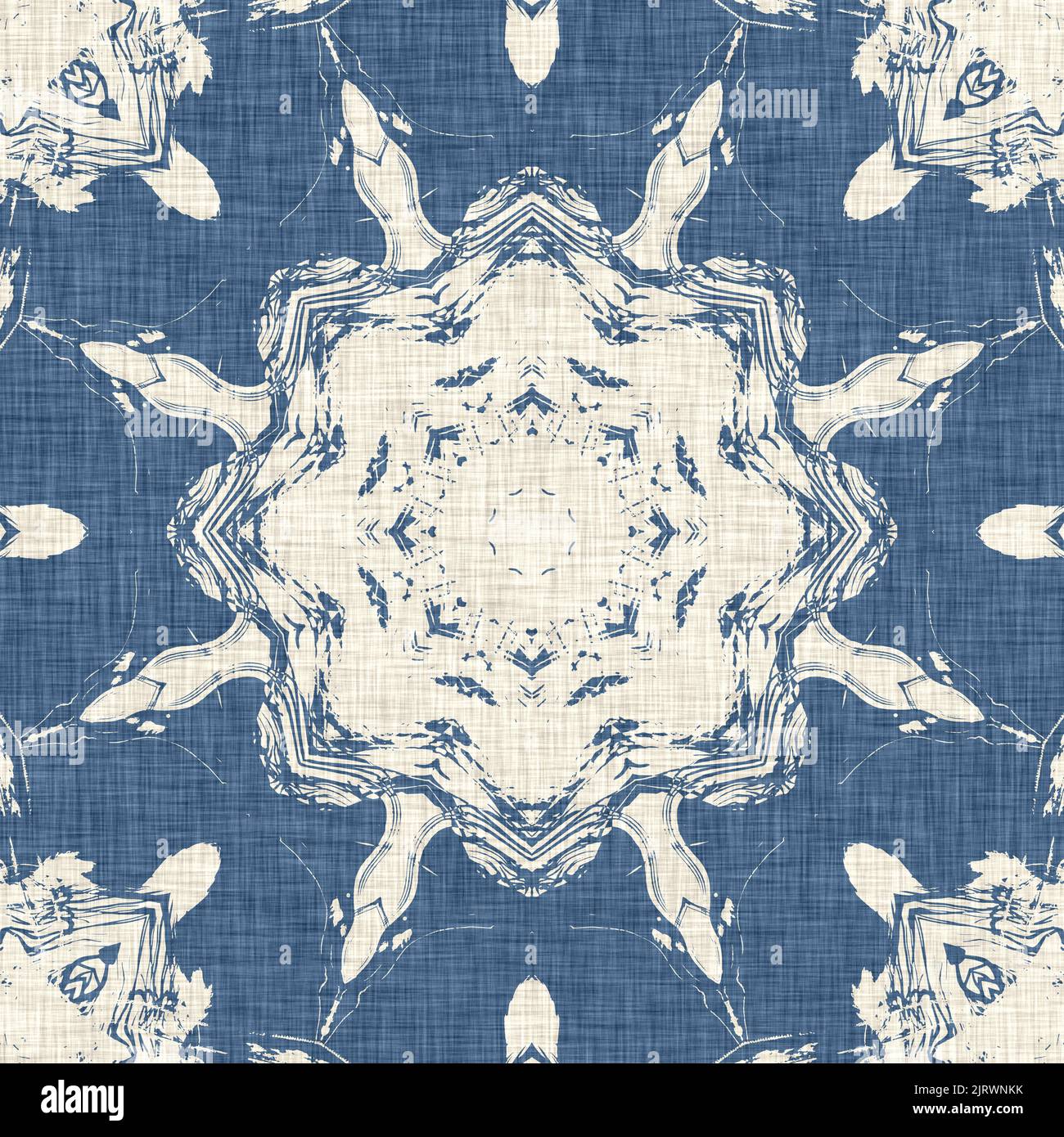 French blue quilt printed fabric pattern for shabby chic home decor ...