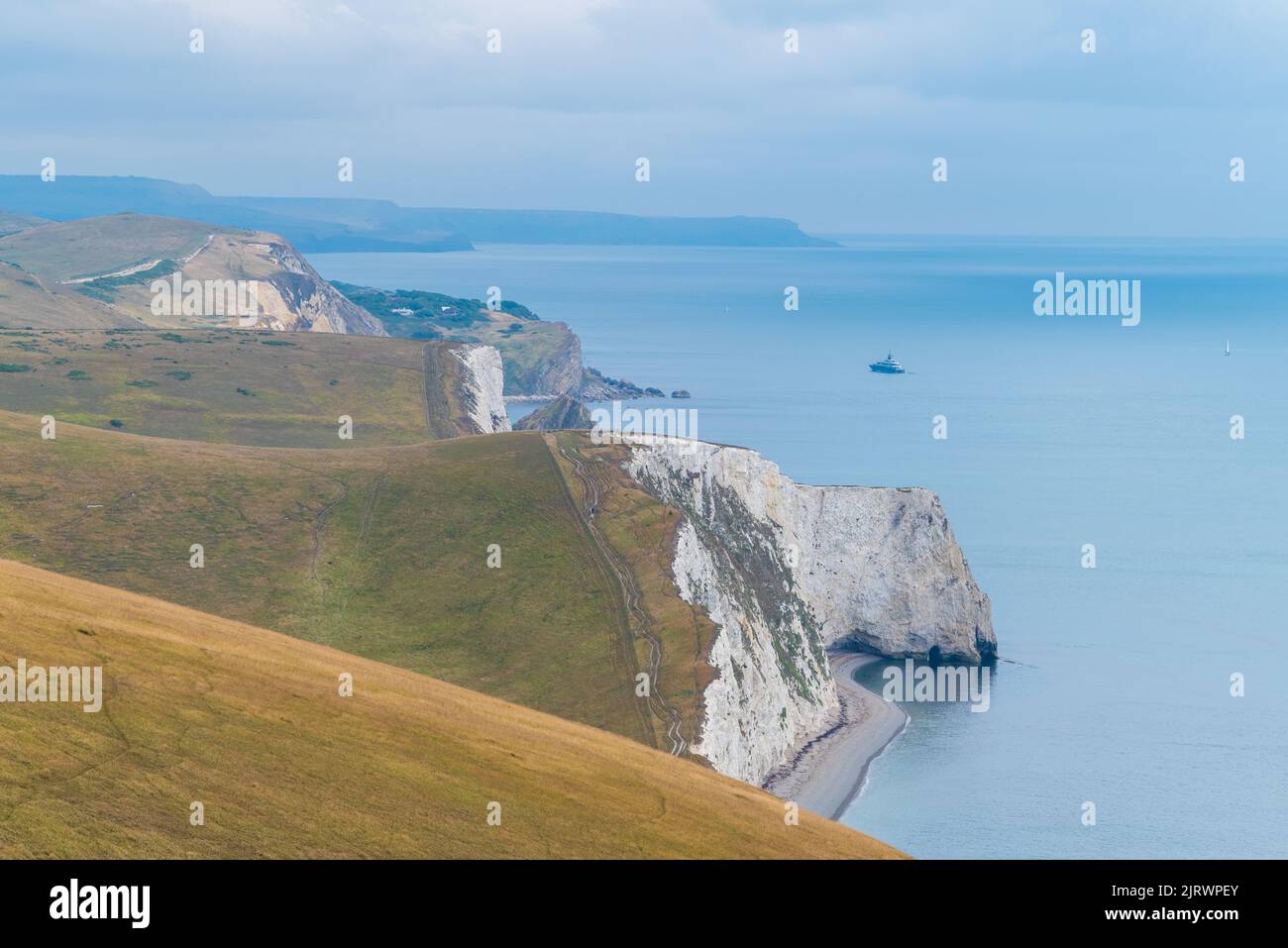 Jurassic Coast landscape near Durdle Door, Dorset, England, UK Stock ...