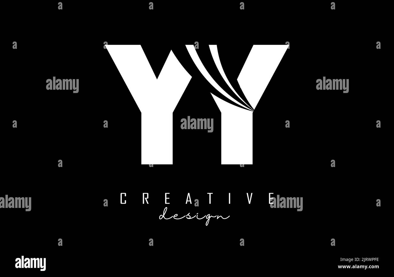 Creative White Letter Yy Y Logo With Leading Lines And Road Concept Design Letters With