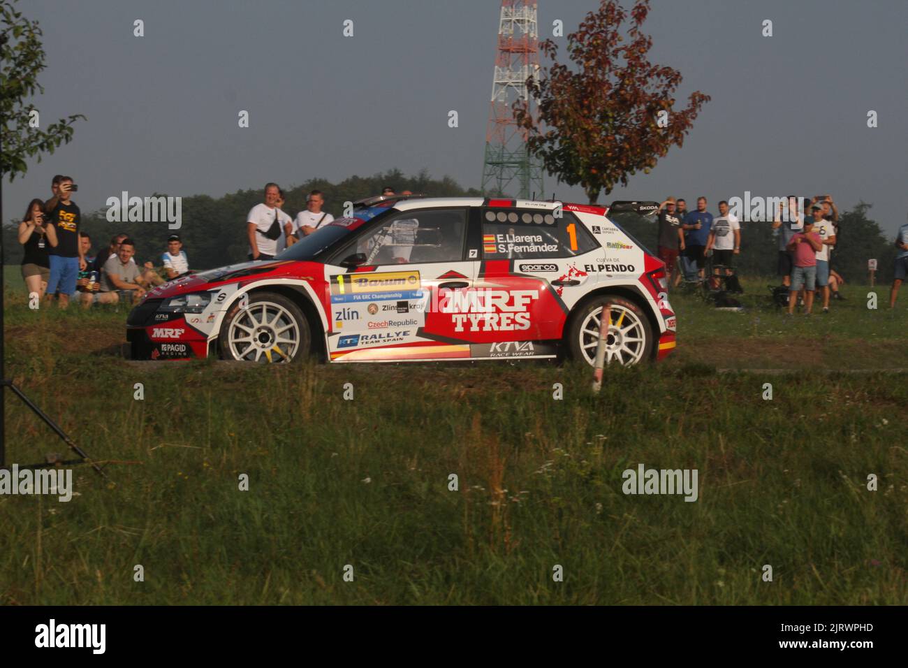 Efrem Liarena, Sara Fernandez of Spain with car Skoda Fabia Rally2 Evo ...