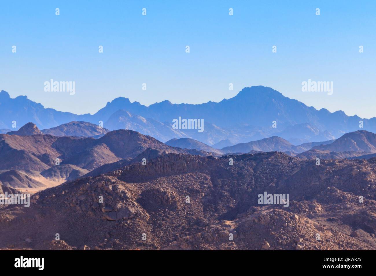 View of Arabian desert and mountain range Red Sea Hills in Egypt Stock ...