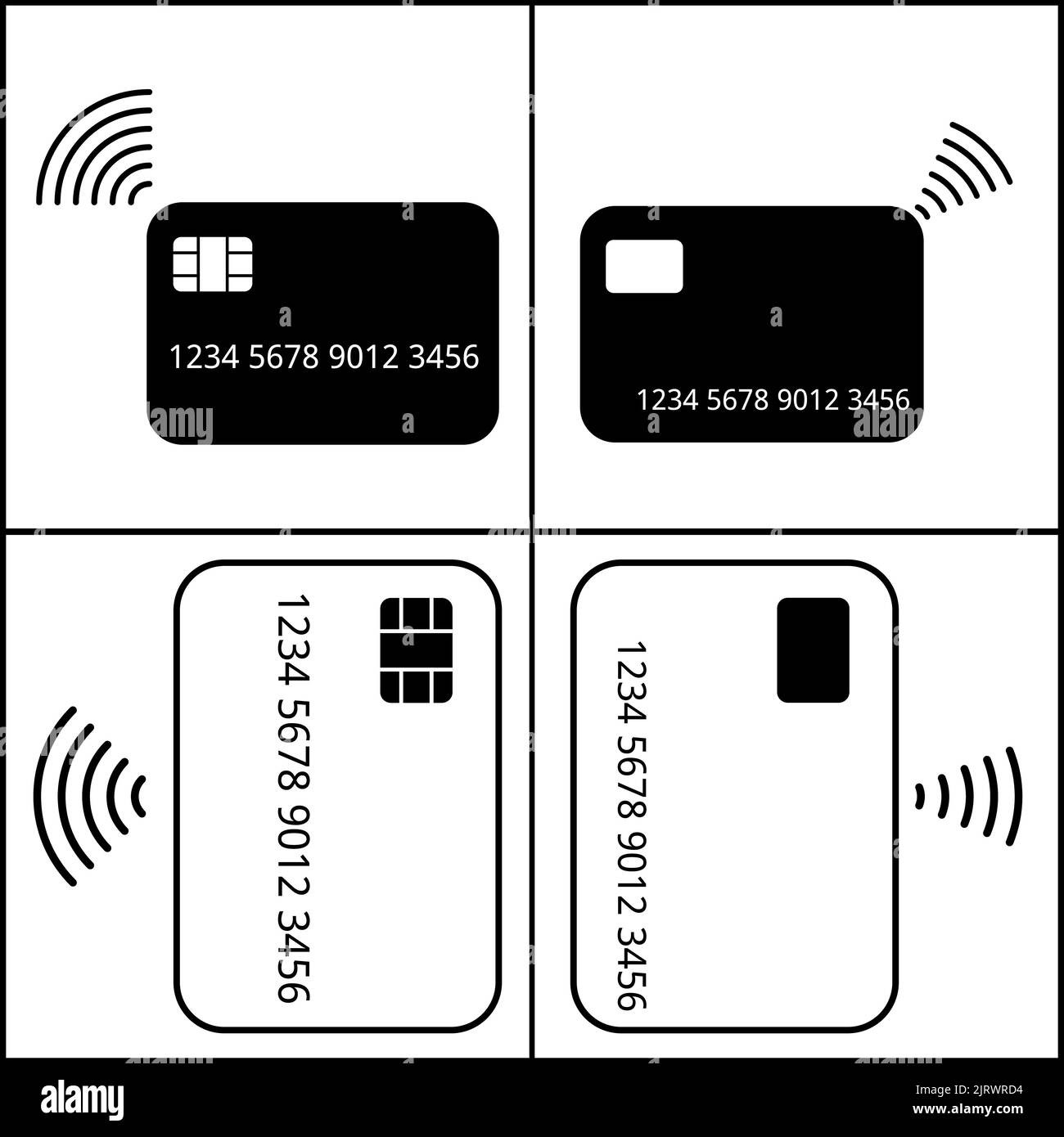 Contactless card icon and credit card symbol. Cashless purchases design ...