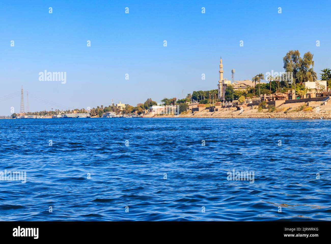 Luxor shore riverbank boat hi-res stock photography and images - Alamy