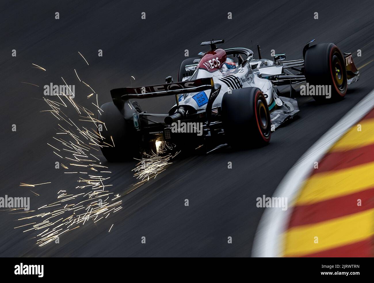 2022-08-26 17:28:51 SPA - George Russell (63) with the Mercedes W13 ...