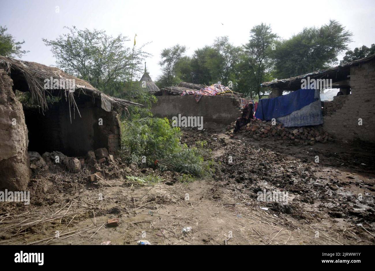 View of destruction due to stagnant rainwater causing of poor sewerage ...