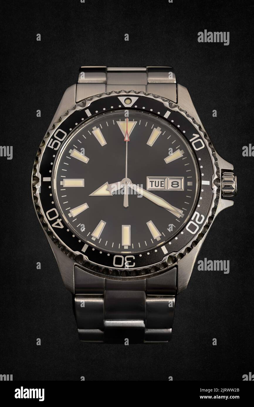 Steel diver mechanical automatic watch Stock Photo - Alamy