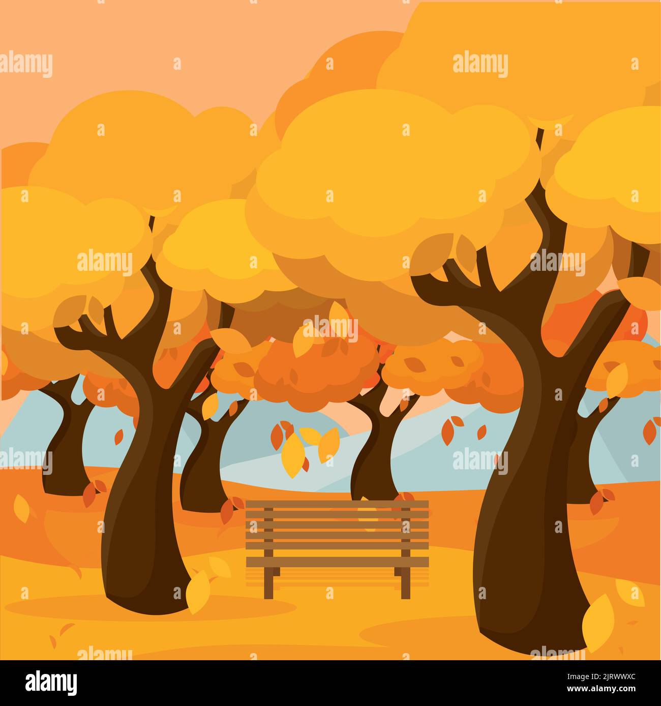 Background trees park autumn vector illustration Stock Vector Image ...