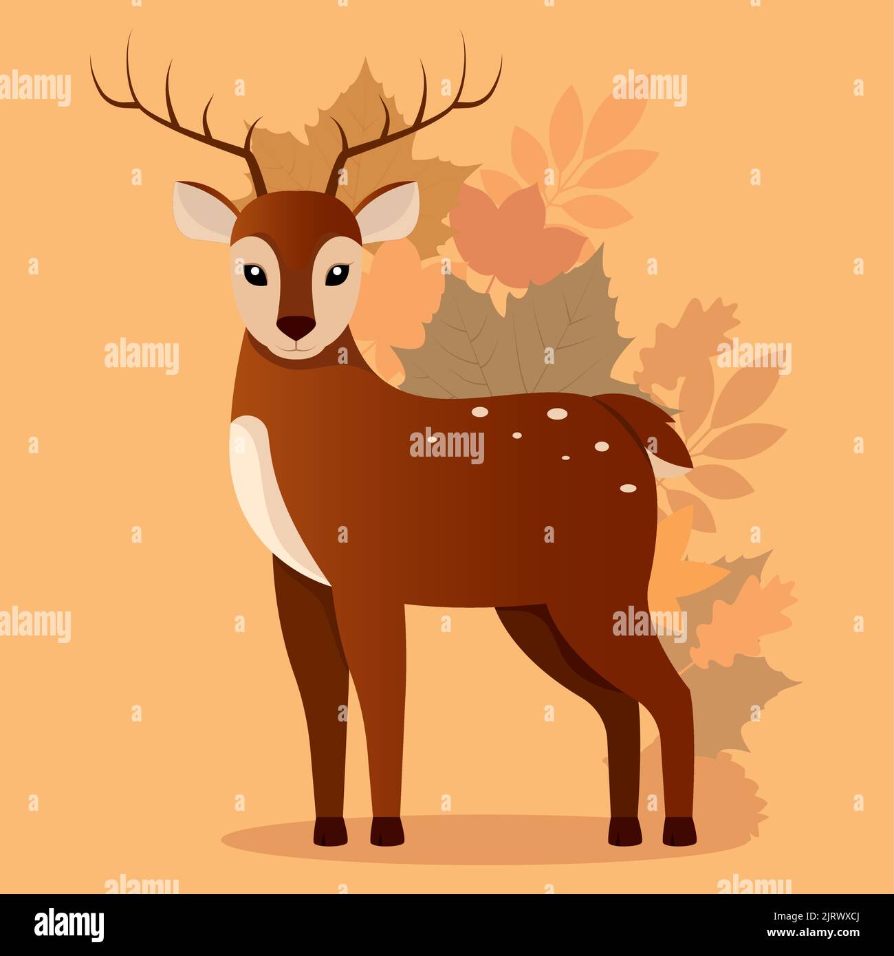 Background deer animal autumn vector illustration Stock Vector Image ...