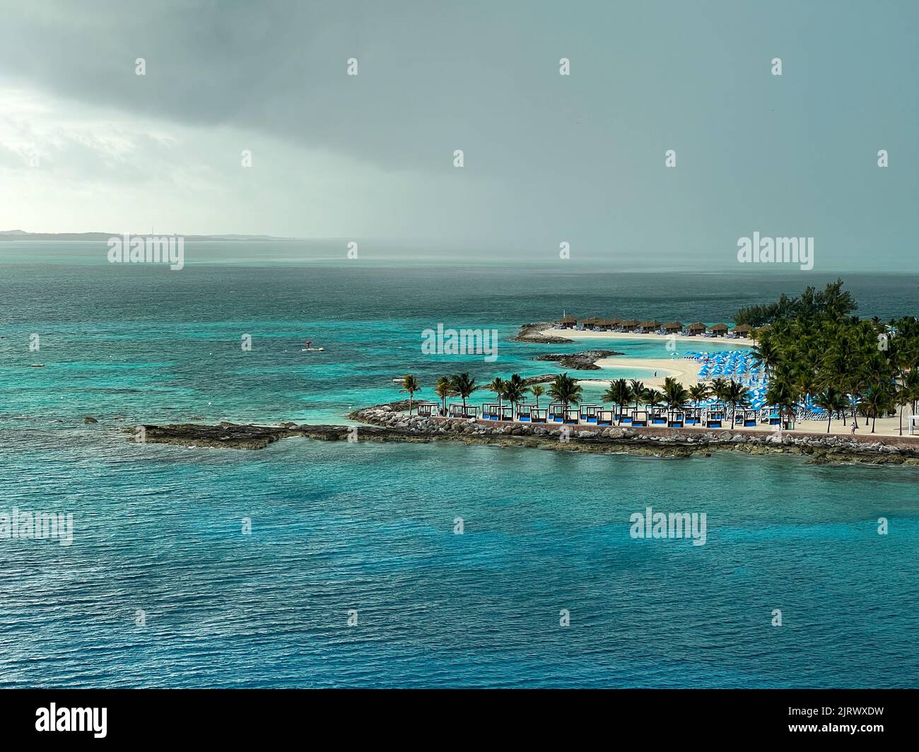 Coco Cay, Bahamas - February 13, 2022: An aerial view of Coco Cay a ...