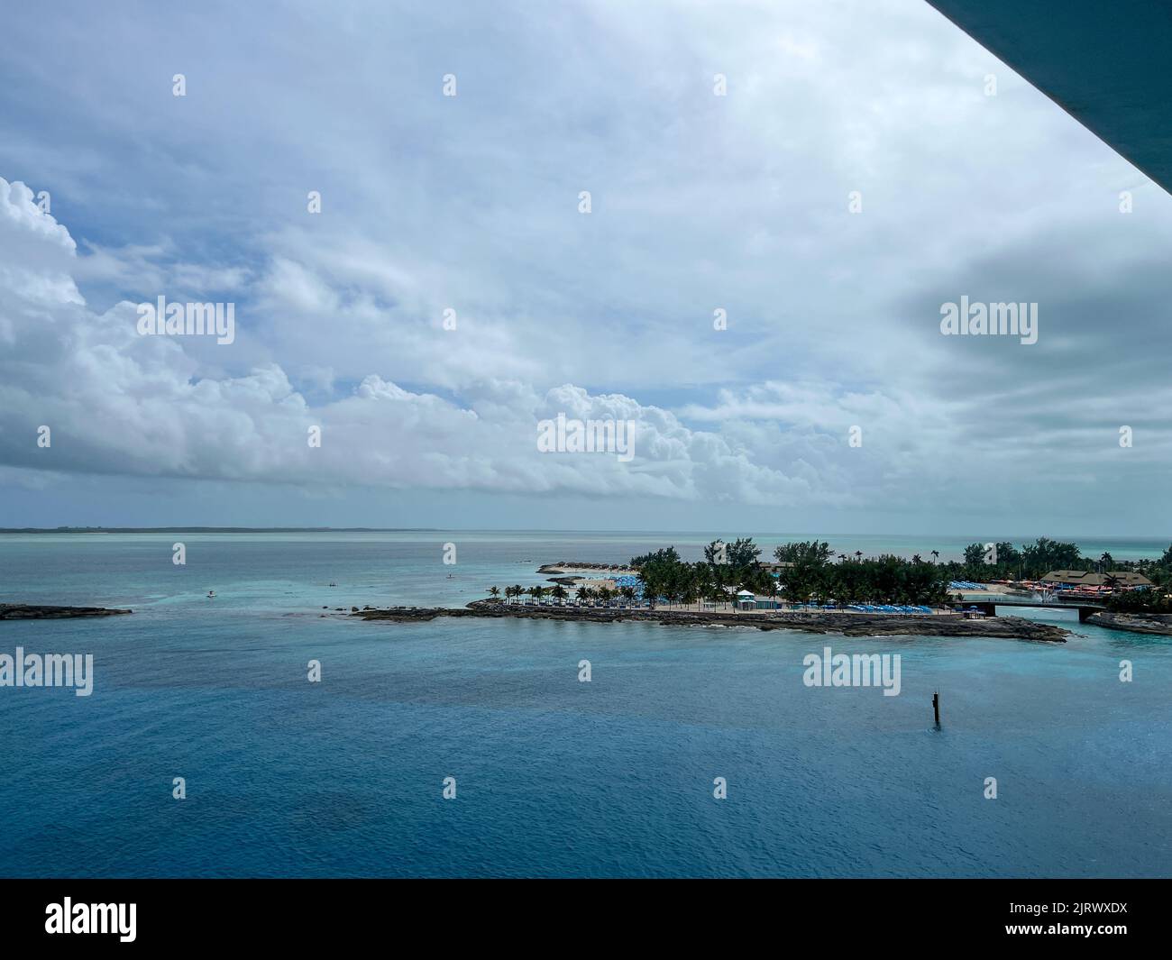 Coco Cay, Bahamas - February 13, 2022: An aerial view of Coco Cay a ...
