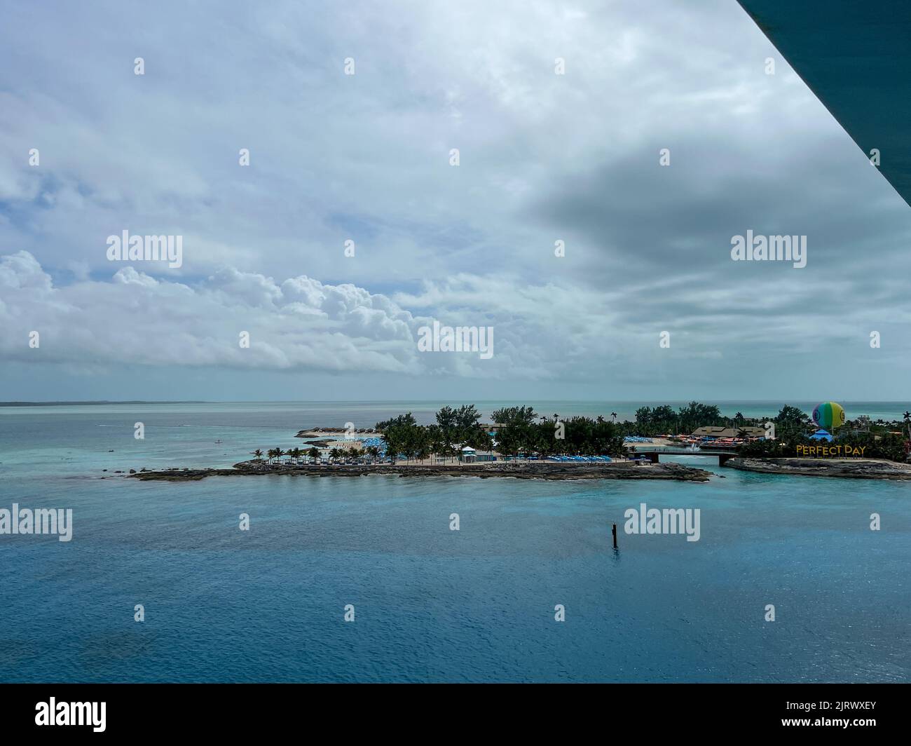 Coco Cay, Bahamas - February 13, 2022: An aerial view of Coco Cay a ...