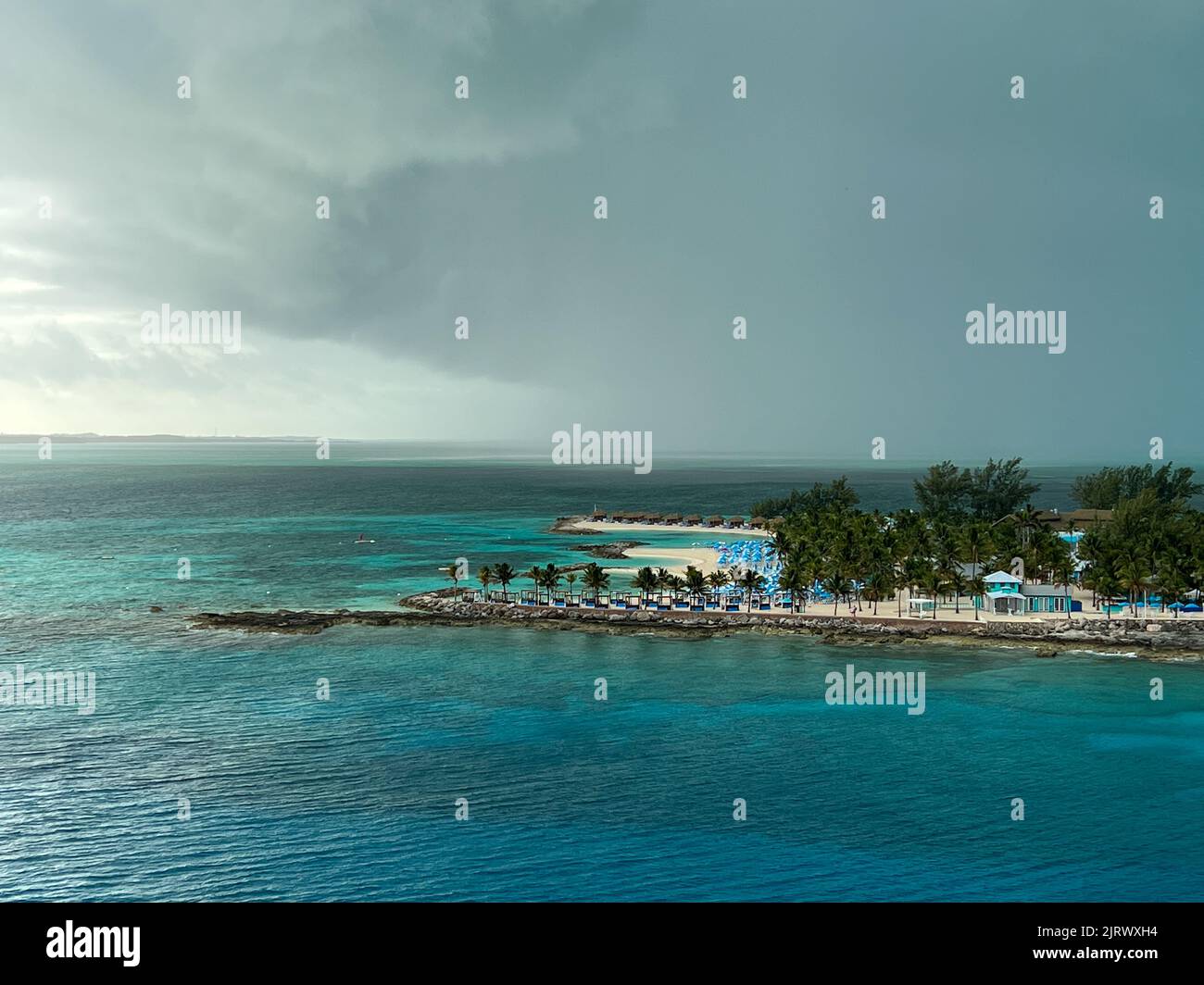 Coco Cay, Bahamas - February 13, 2022: An aerial view of Coco Cay a ...