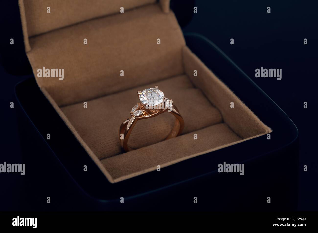 Elegant Classic Gold Jewelry Ring With Precious Gemstone Stock Photo ...