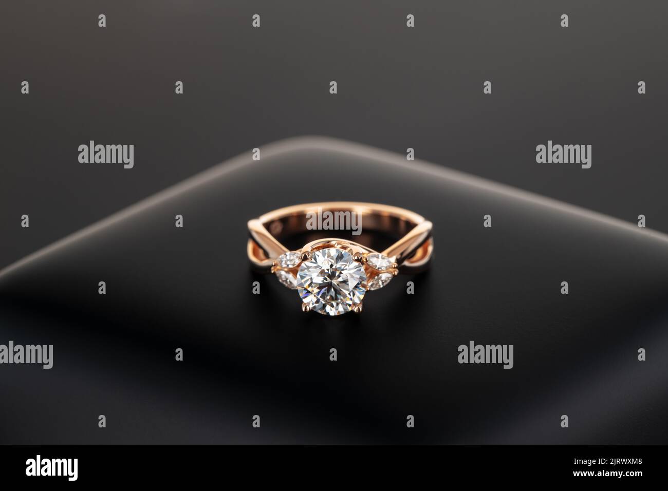 Elegant Classic Gold Jewelry Ring With Precious Gemstone Stock Photo ...