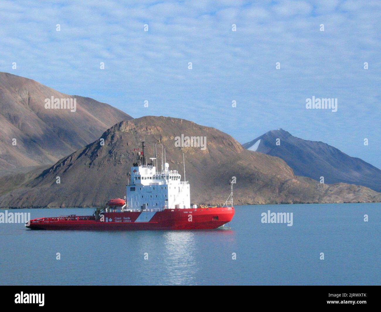 The Coast Guard icebreaker Terry Fox sits in the waters of Lancaster ...