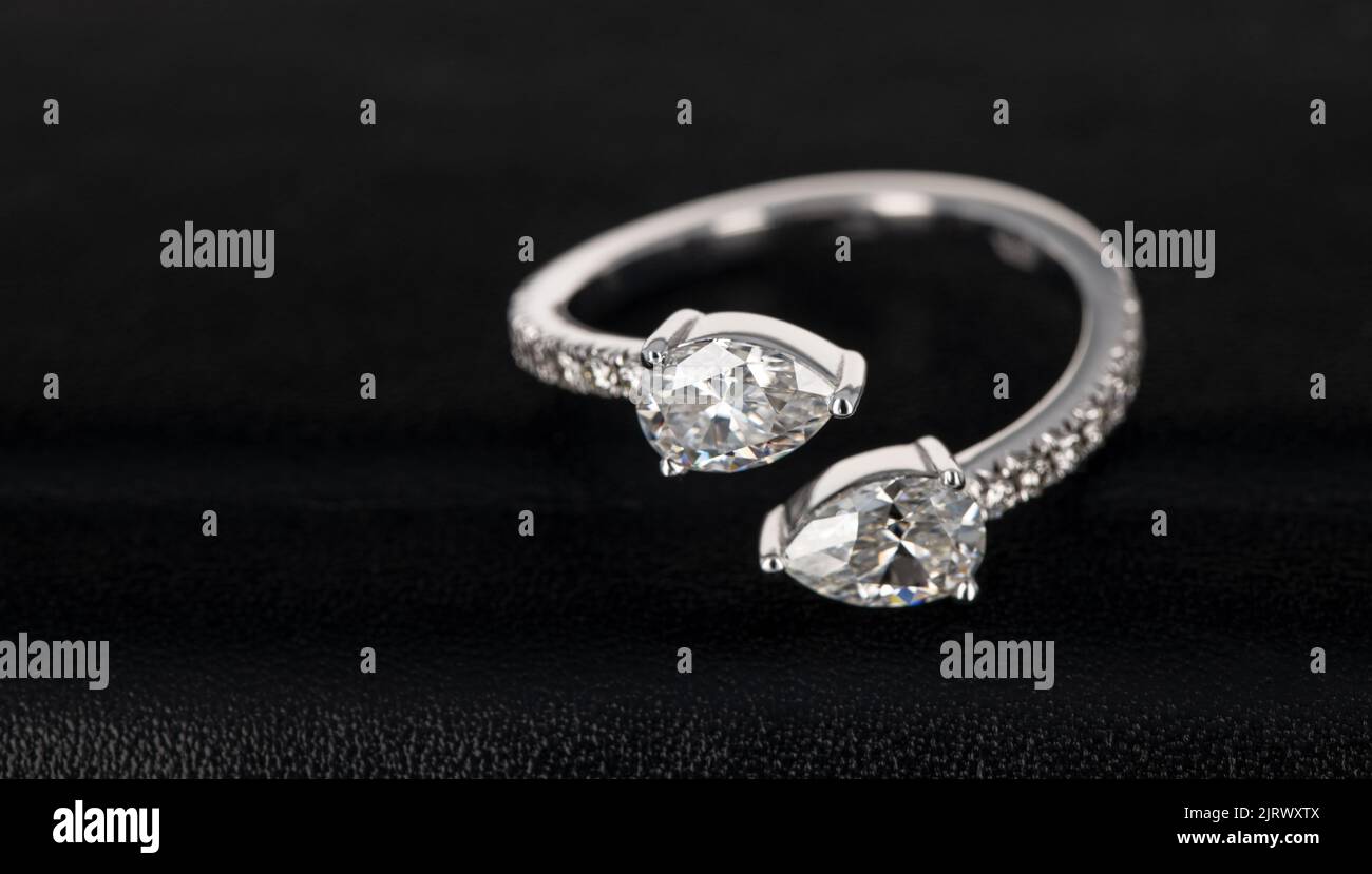 Elegant Classic Gold Jewelry Ring With Precious Gemstone Stock Photo ...