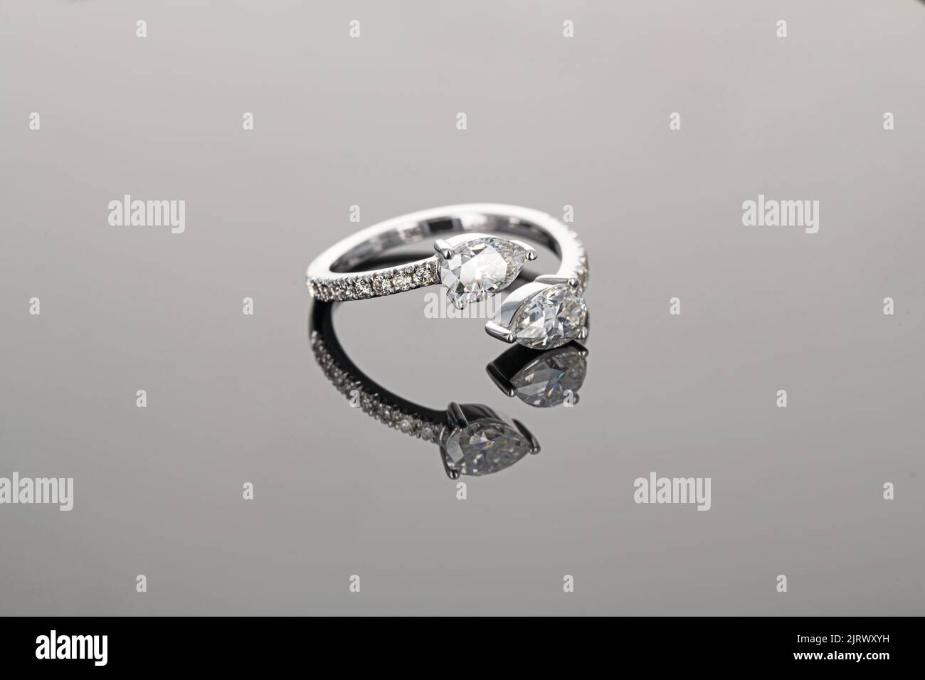 Elegant Classic Gold Jewelry Ring With Precious Gemstone Stock Photo ...