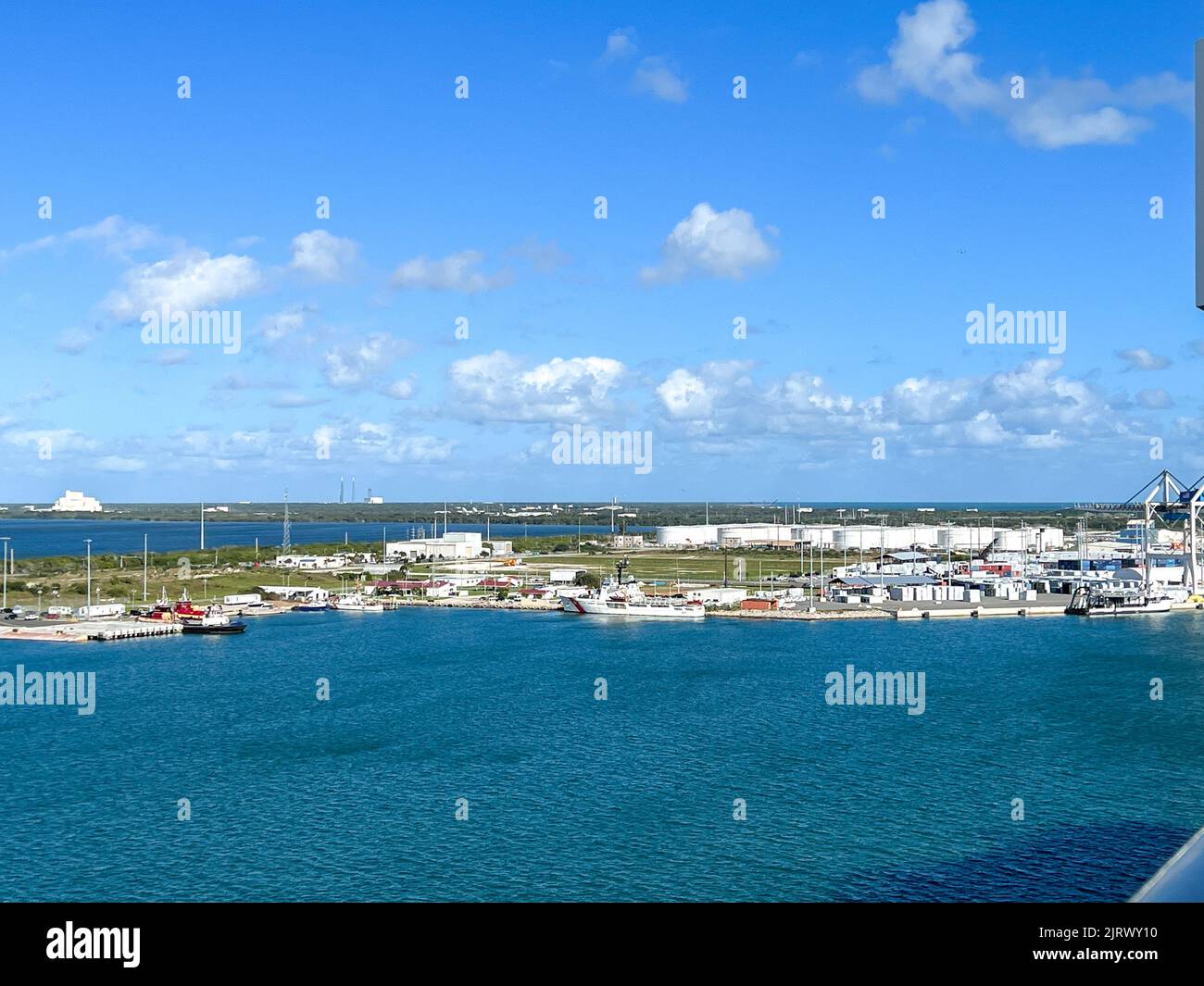 Orlando, FL USA - January 8, 2022: An aerial view of Port Canaveral in ...
