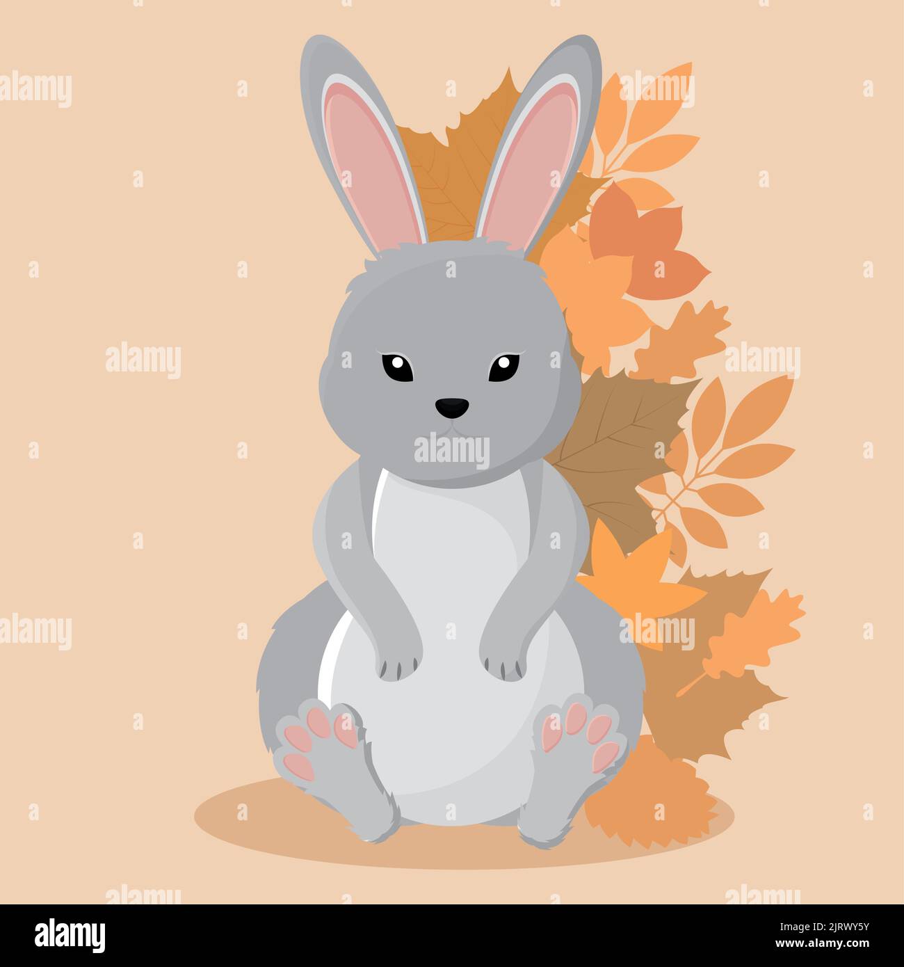 Background rabbit animal autumn vector illustration Stock Vector Image ...