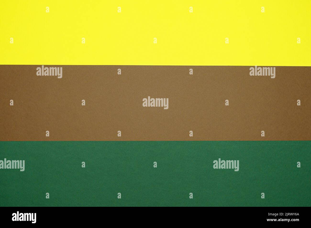 Brown, yellow, green three tone color paper background with stripes ...