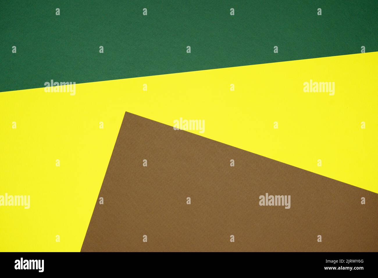 Brown, yellow, green three tone color paper background with stripes ...