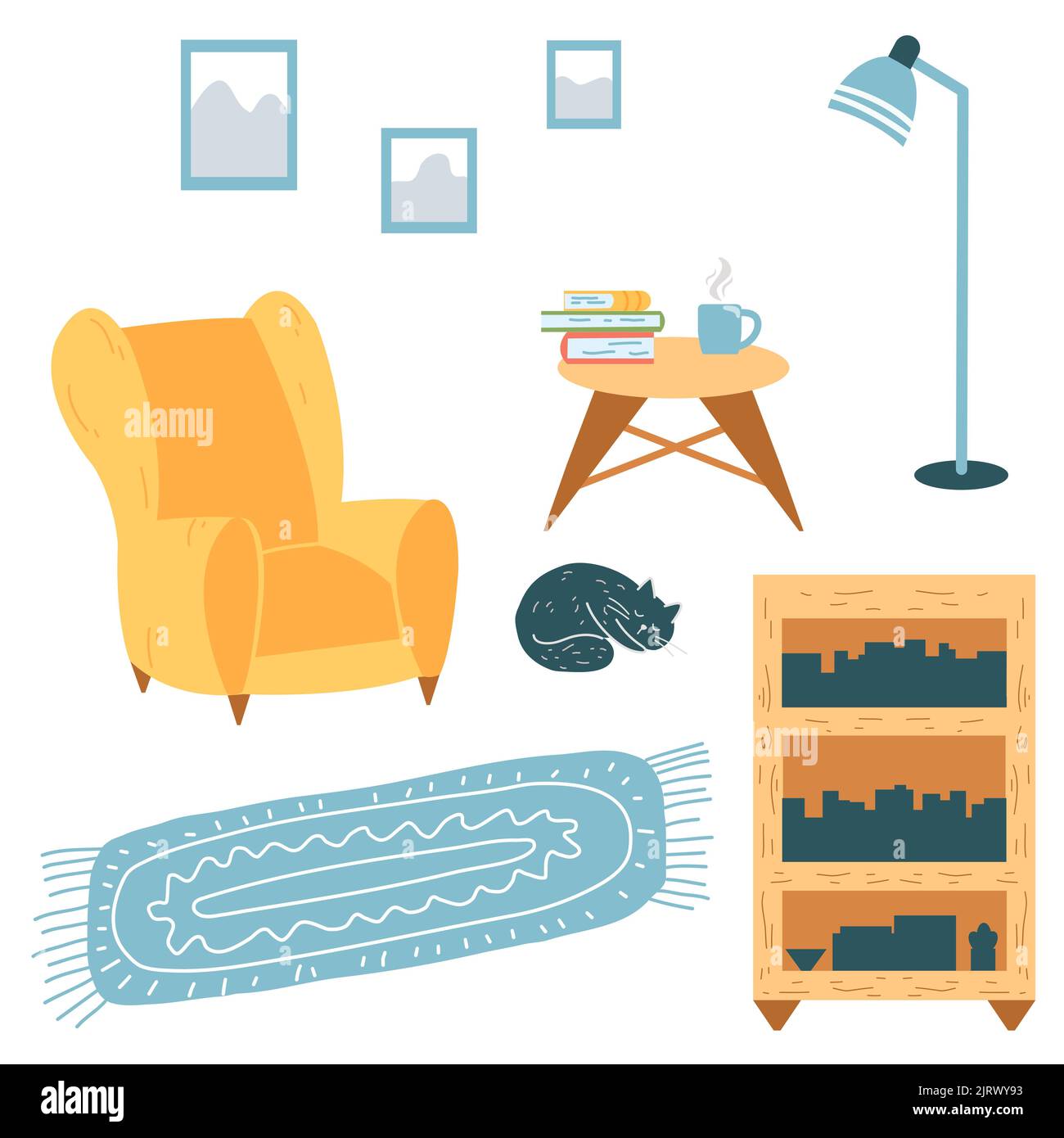 Cozy home collection, interiors furniture, scandinavian hygge style ...