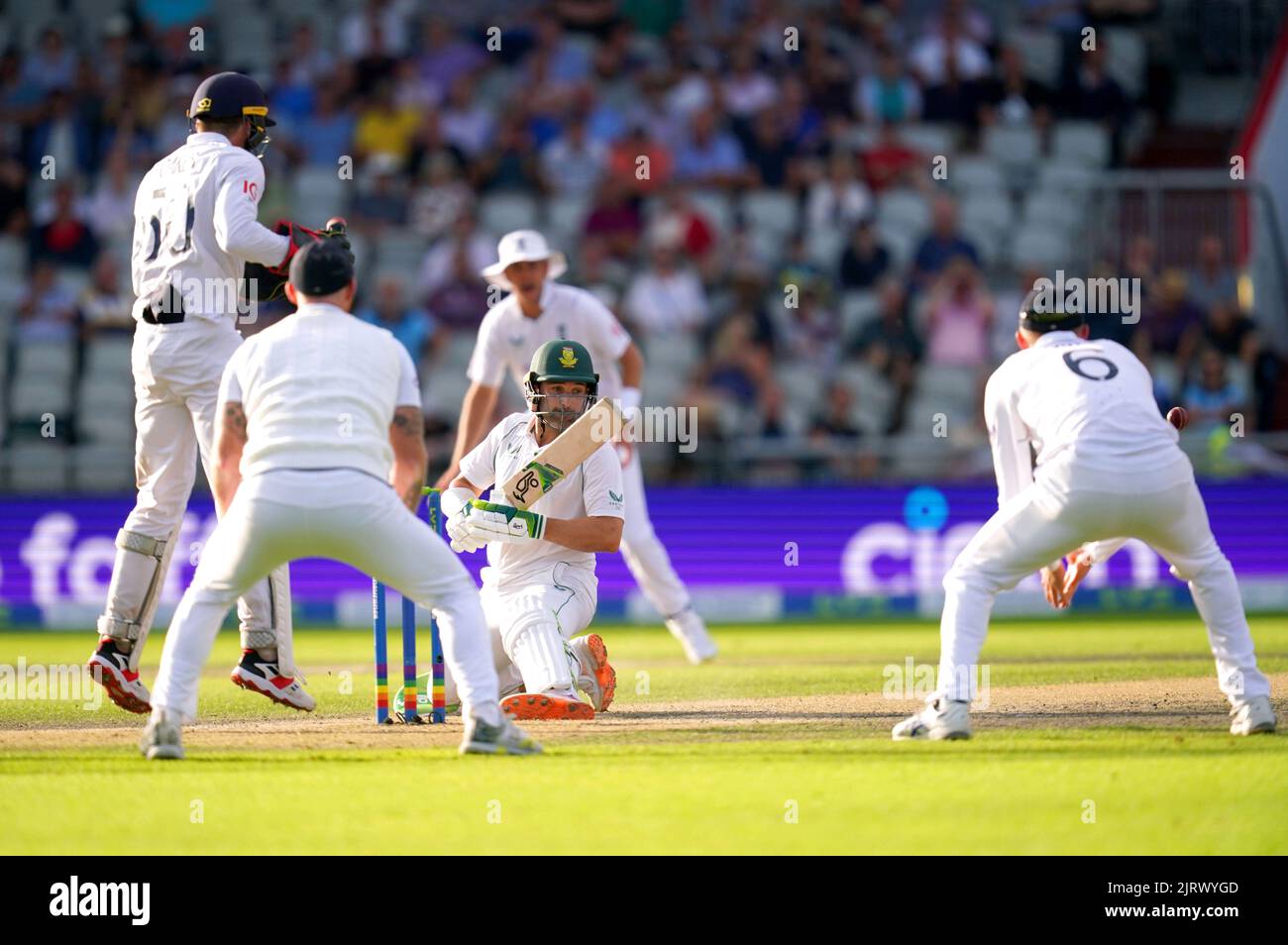 South Africa's Dean Elgar in action during day two of the second LV ...