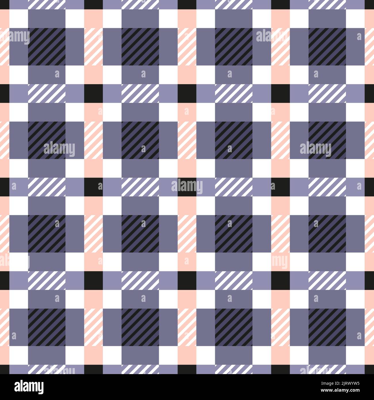 Classic pink and blue tartan plaid with stripes seamless pattern ...