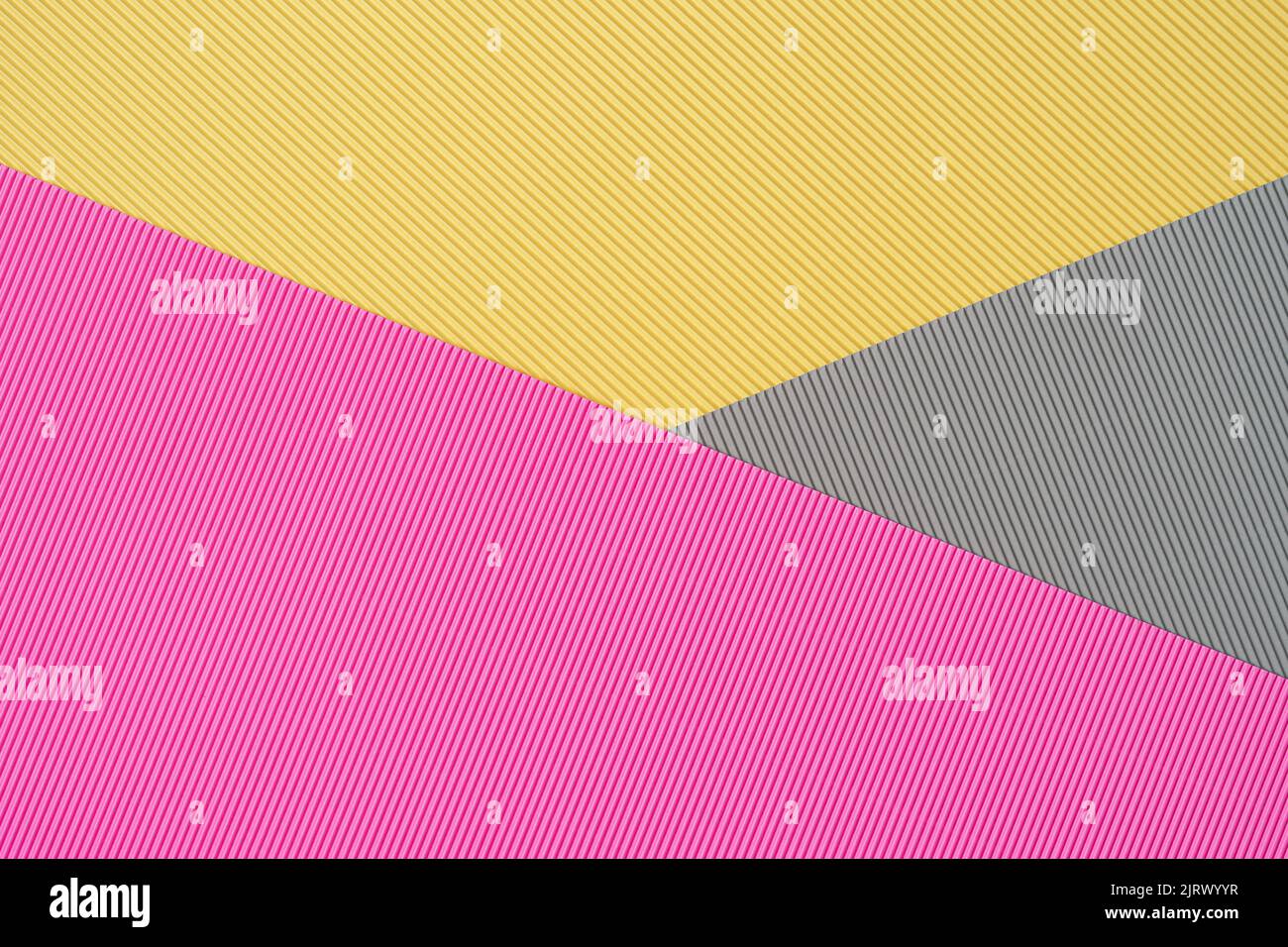 Gray, pink and yellow three tone color paper background with stripes ...