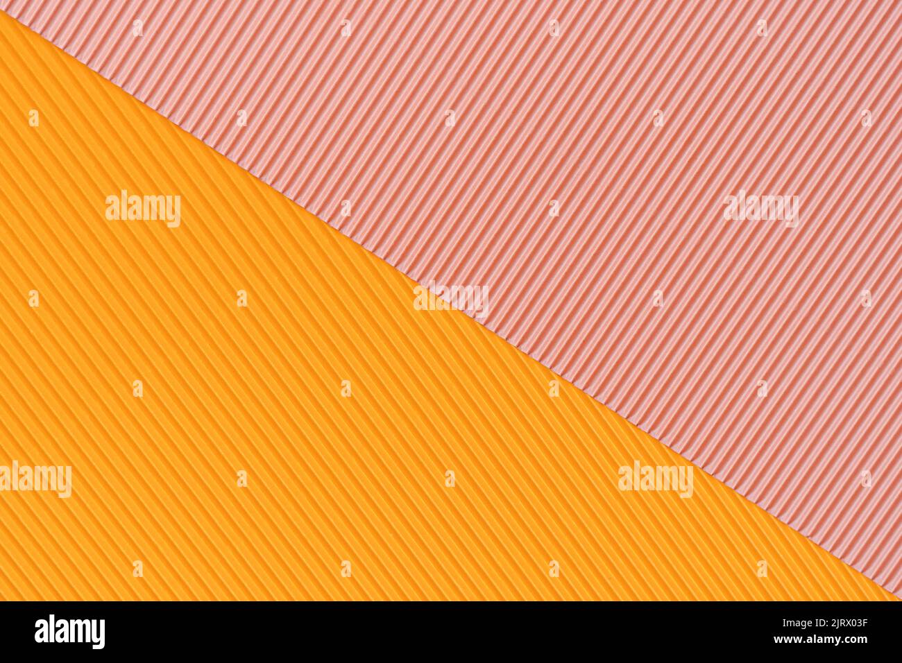 Orange and pink two tone color paper background with stripes. Abstract ...