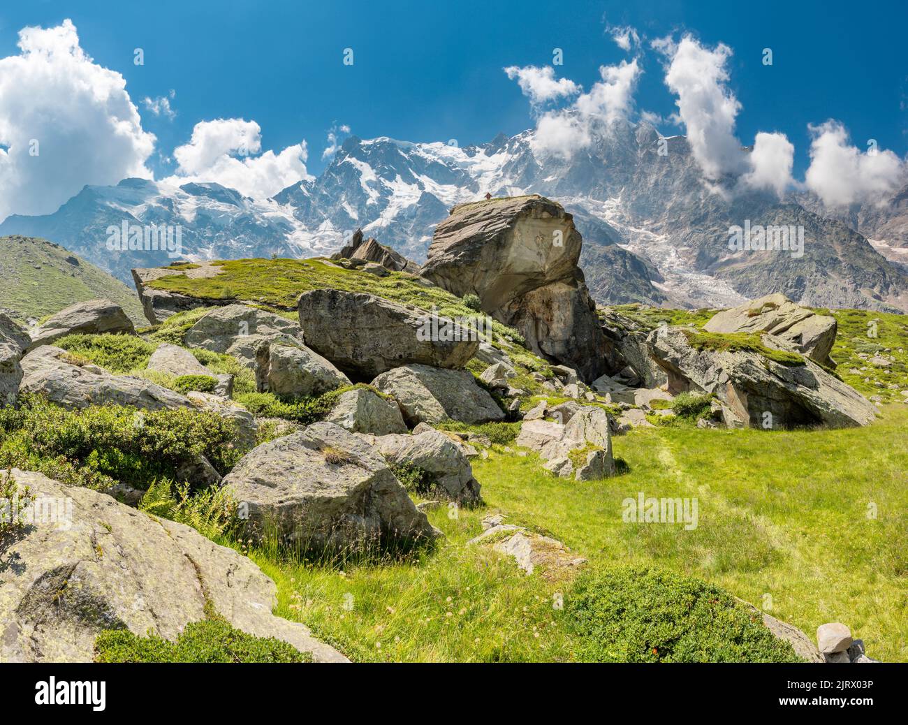 The Monte Rosa and Punta Gnifetti paks - Valle Anzasca valley Stock ...