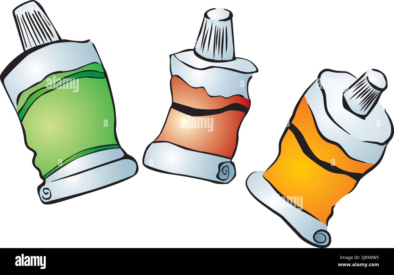 Cartoon tubes of paint Stock Vector Images - Alamy