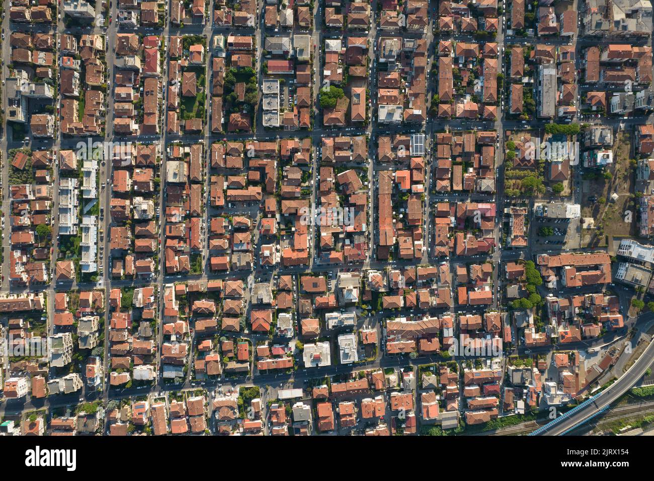 Aerial photographic documentation of a highly urbanized area by day ...