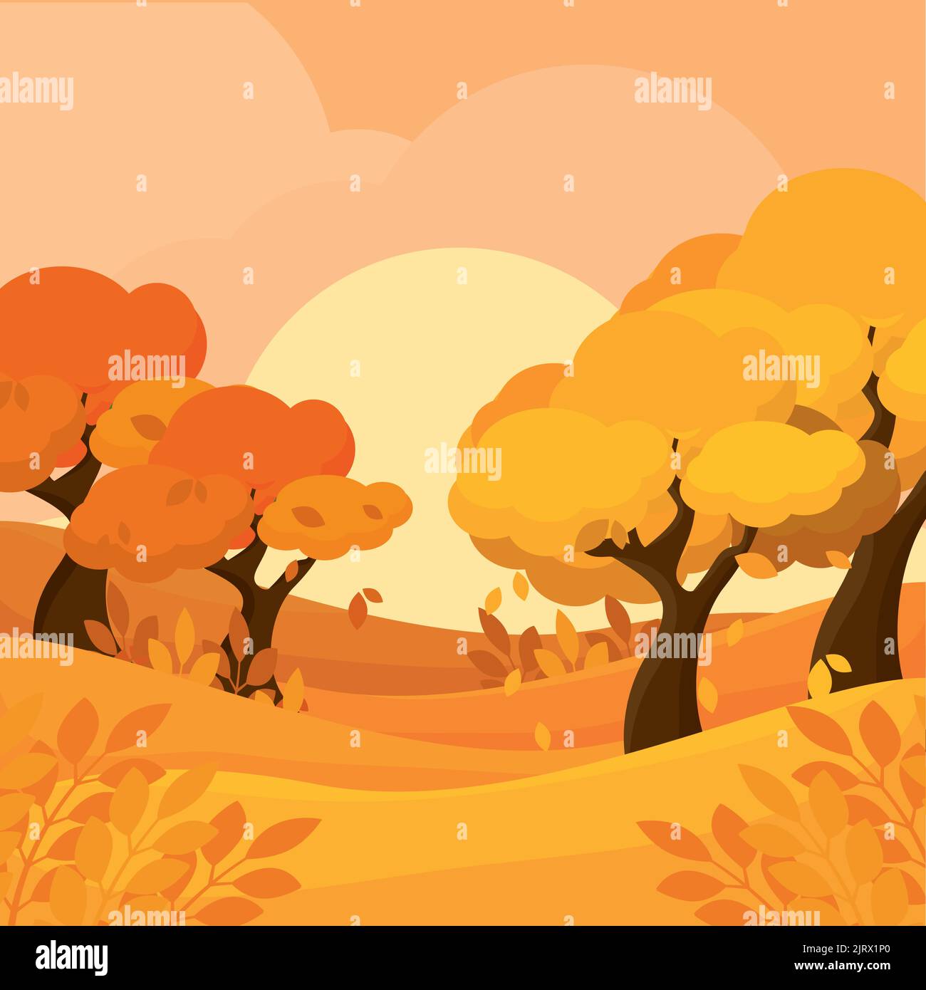 Background trees field autumn vector illustration Stock Vector Image ...