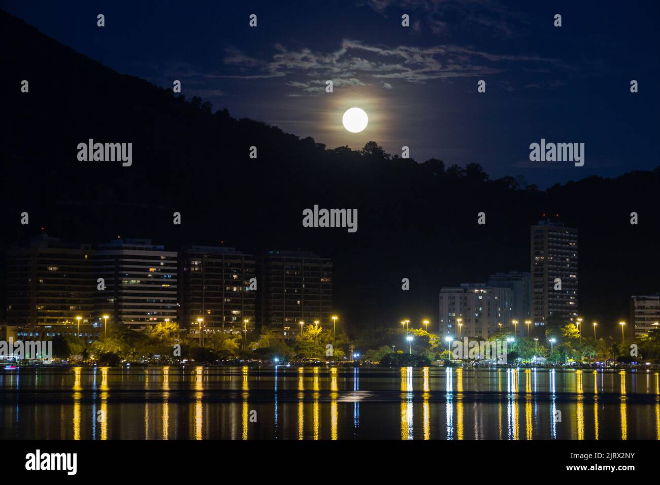 born of the full moon, in Lagoon Rodrigo de freitas in rio de janeiro ...