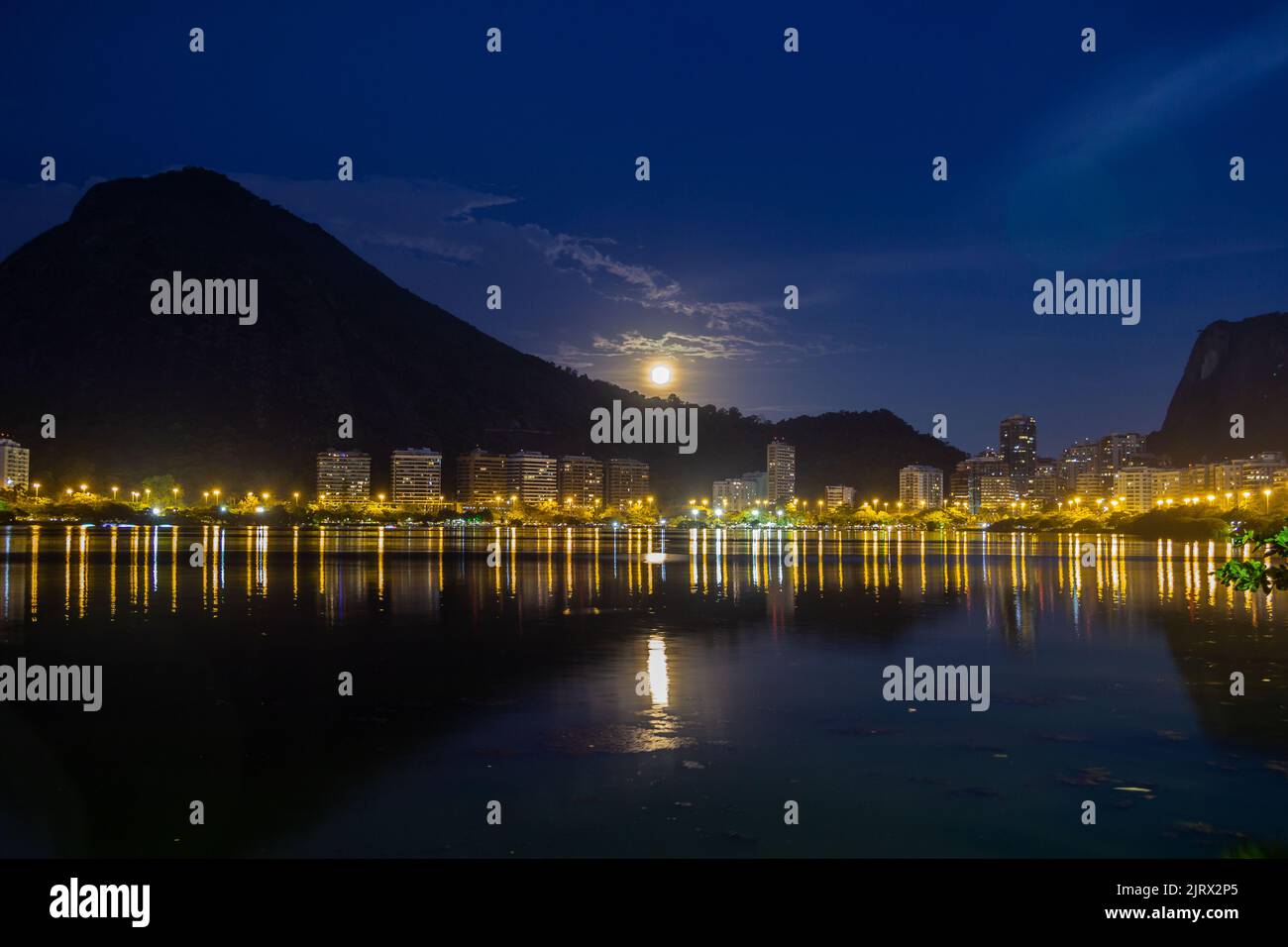born of the full moon, in Lagoon Rodrigo de freitas in rio de janeiro ...