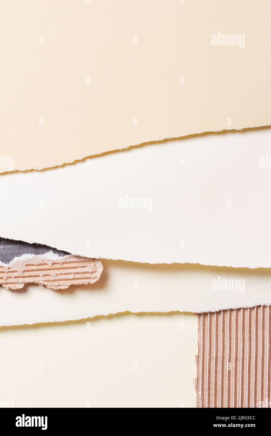 Torn grunge ripped geometric paper background. Minimal vertical ...