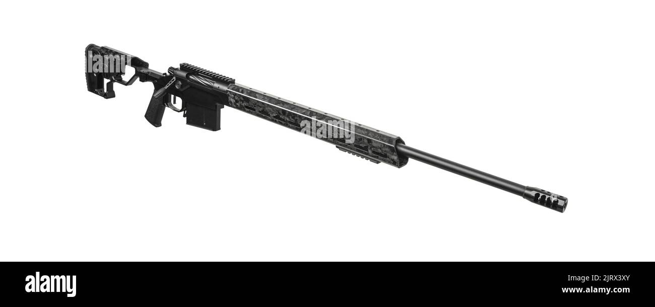 Modern bolt carbine isolated on white background. Weapons for sports ...