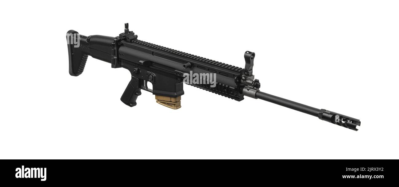 Modern automatic rifle isolated on white background. Weapons for police ...