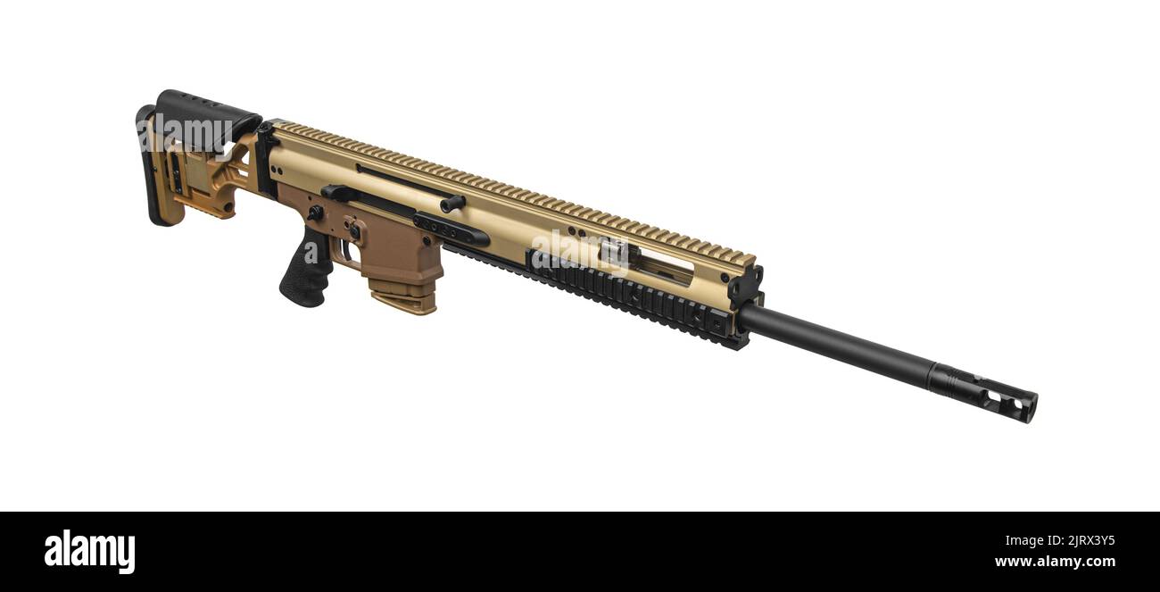 Modern automatic rifle isolated on white background. Weapons for police ...