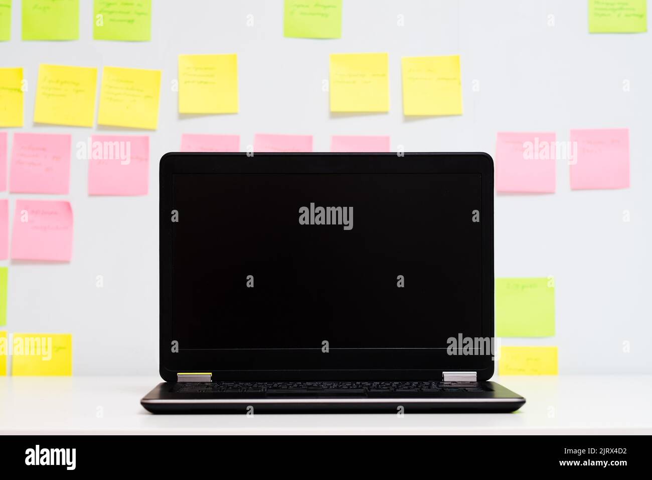 day planning laptop schedule board background Stock Photo - Alamy