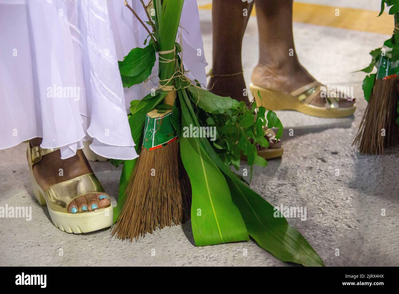 herbs attached to a broom, used to clean sambodrom in rio de janeiro ...